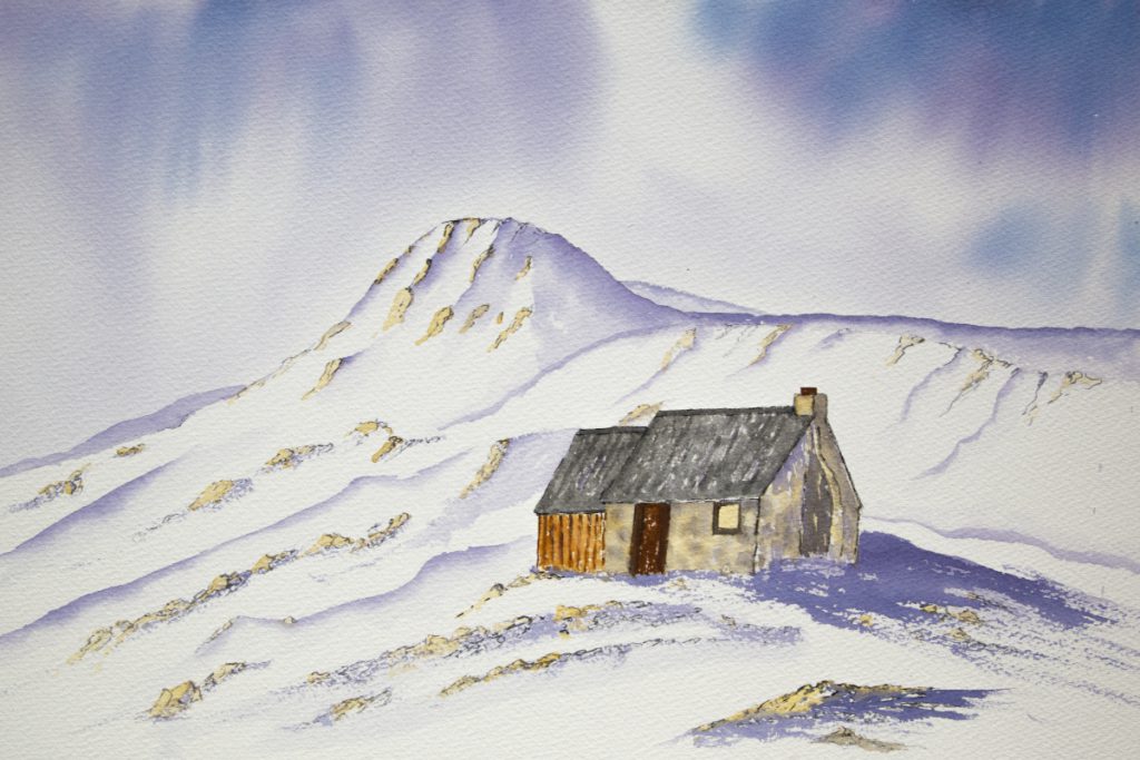 Corrour Bothy, Cairngorms | Sandra Hugill Gallery | Watercolour art